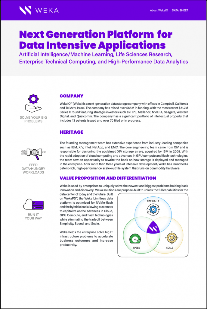 Wekafs The Fastest File Storage For Ai And Technical Computing Weka