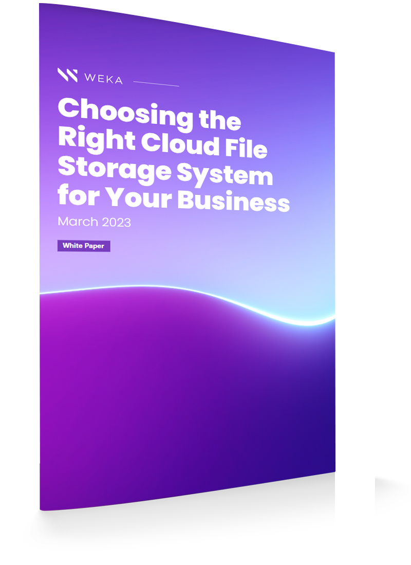 Choose the Right Cloud File Storage System - WEKA Choose the Right Cloud File Storage System - WEKA