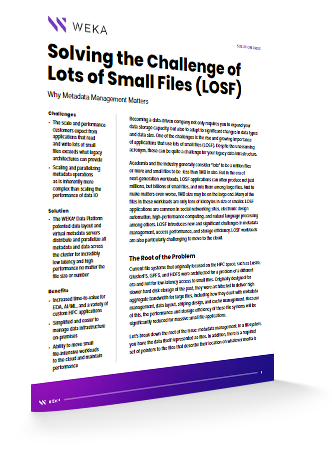 Solving the Challenge of Lots of Small Files (LOSF) - WEKA