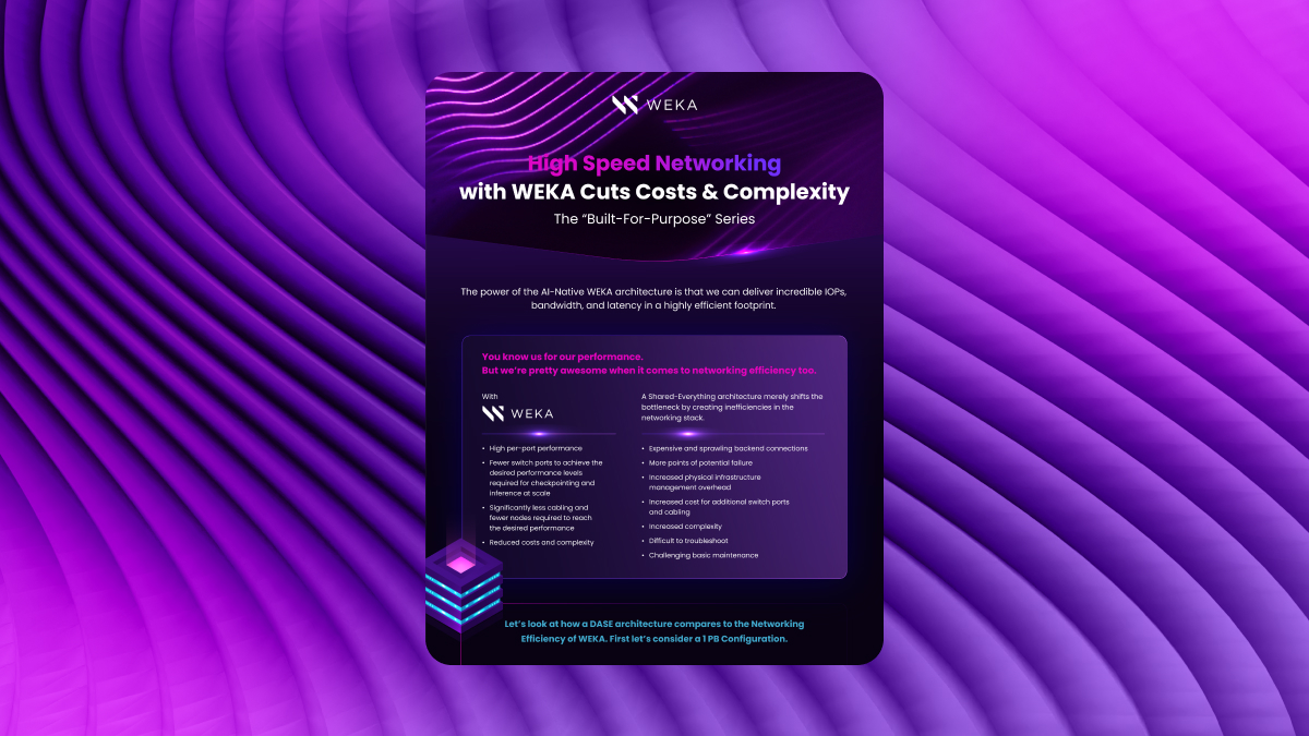 High Speed Networking with WEKA Cuts Costs & Complexity - WEKA