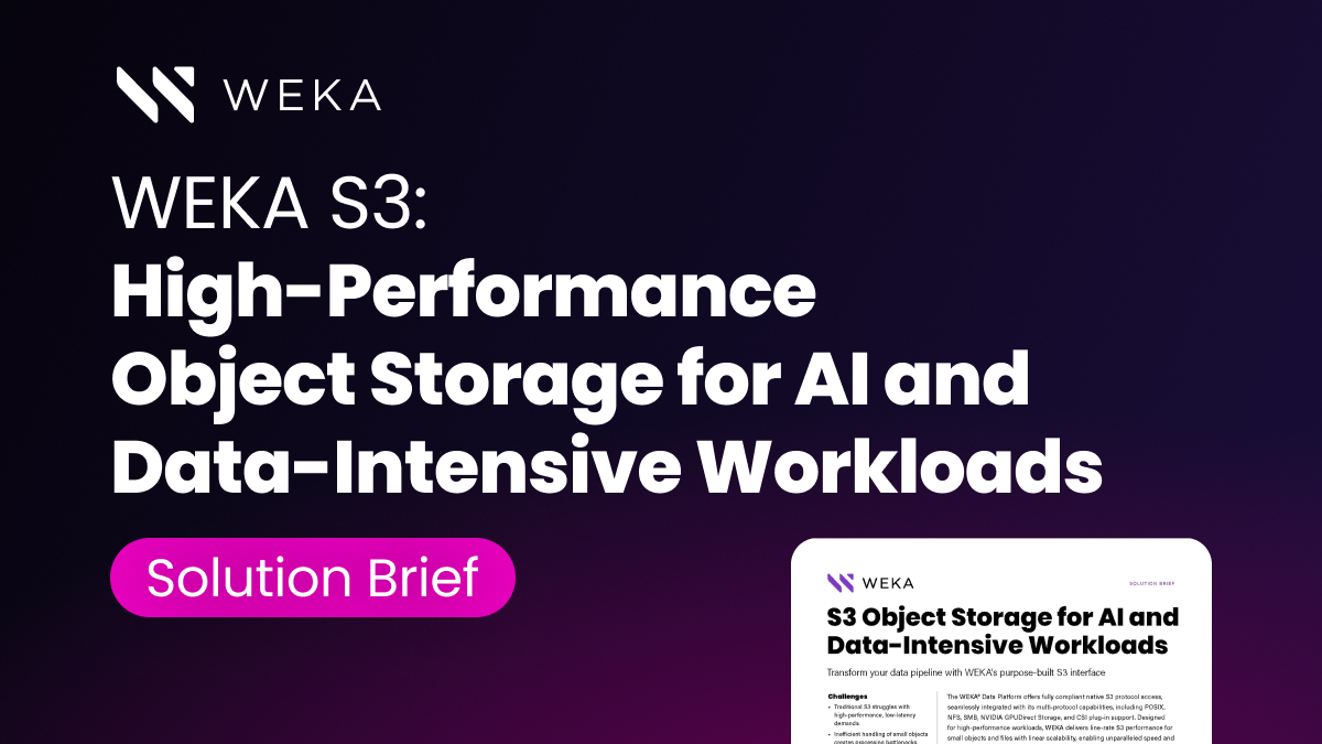 WEKA S3: High-Performance Object Storage for AI and Data-Intensive Workloads - WEKA